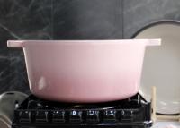 China Pink Enameled Pre Seasoned Cast Iron Pan Lid And Dutch Oven 2 In 1 for sale