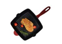 China Green Enameled Cast Iron Skillet Pan Non Stick Cast Iron Deep Fryer for sale