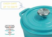 China Non-Stick 2.4L Cast Iron Dutch Oven Two Handles Cast Iron Casserole Pot for sale