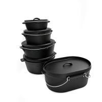 China Scratch Resistant Cast Iron Dutch Oven 36.5X29.5X14.3CM Matt Black Interior for sale