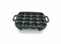 China BSCI SGS Cast Iron Grill Griddle Takoyaki Grill Pan For Stovetop for sale