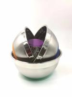 China Stainless Steel Metal Salad Bowl With Lid 1.25L-5L Silicone Bottom for sale