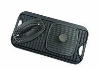 China 51.2*26.5cm Cast Iron Grill Griddle Bbq Griddle Pan With Press for sale