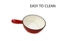 China 21cm Cast Iron Cheese Fondue Pot 12 Pounds Durable And Long Lasting for sale