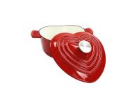 China Heart Shaped Metal Casserole Dish Enamel Coating With Two Side Handles for sale