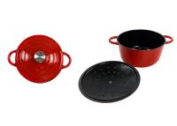 China OEM ODM 21.3*10cm Red Cast Iron Dutch Oven ISO9001 certificated for sale