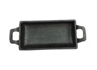 China Double Handle Cast Iron Frying Pan 15.3*7.7cm Rectangular Deep Frying Pan for sale