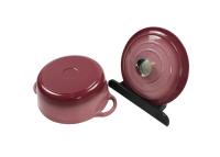China Purple Enamel Coated Cast Iron Casserole With Lid No seasoning for sale
