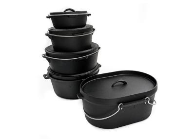 China Scratch Resistant Cast Iron Dutch Oven 36.5X29.5X14.3CM Matt Black Interior for sale