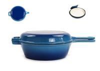 China 2 In 1 Cast Iron Casserole Skillet Enamel Coated  3.2 Quart for sale