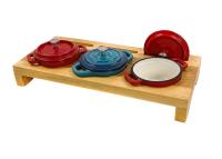 China Enamel Coating Cast Iron Camp Oven 3pcs Set For Camping Fire for sale