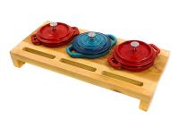 China Enamel Coating Cast Iron Camp Oven 3pcs Set For Camping Fire for sale