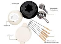 China OEM Cast Iron Fondue Non Stick Enamel Cheese Fondue Pots 1.5 Quart for sale