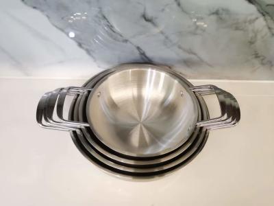 China Sliver Stainless Steel Cookware Sets Food Grade 304 Stainless Steel Pot for sale