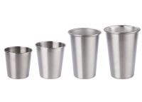 China Cuatom Silver 304 Stainless Steel Cups Sets Dishwasher Safe Scratch-Proof for sale