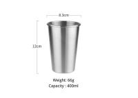 China Cuatom Silver 304 Stainless Steel Cups Sets Dishwasher Safe Scratch-Proof for sale
