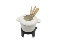 China OEM Cheese Cast Iron Fondue Pot Non Stick Enamel Flat Bottom for sale