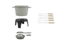 China OEM Cheese Cast Iron Fondue Pot Non Stick Enamel Flat Bottom for sale
