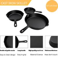 China 6/8/10 Inch Cast Iron Skillet Pre Seasoned For Sear, Sauté, Bake All Stove for sale