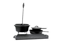 China Non Stick Camping Cooking Set Cast Iron Frying Pan Set SGE/LFGB/FAD Certificates for sale