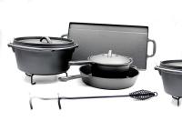 China Non Stick Camping Cooking Set Cast Iron Frying Pan Set SGE/LFGB/FAD Certificates for sale
