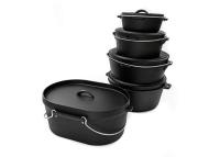 China Scratch Resistant Cast Iron Dutch Oven 36.5X29.5X14.3CM Matt Black Interior for sale