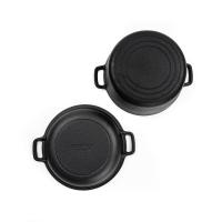 China 26cm Cast Iron Casserole 4.8L Cast Iron Dutch Oven 2 In 1 Easy Handle for sale