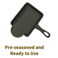 China Square Cast Iron Grill Griddle Pre seasoned Grill Skillet Pan 17.3*10.5*2.2cm for sale