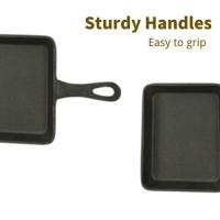 China Square Cast Iron Grill Griddle Pre seasoned Grill Skillet Pan 17.3*10.5*2.2cm for sale