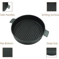 China OEM ODM Cast Iron Frying Pan 24.5/26.5cm BSCI For Induction Stove Tops for sale