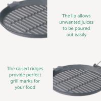 China 27cm Cast Iron Grill Griddle 10inch With Folding Handle ISO9001 for sale