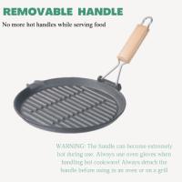 China 27cm Cast Iron Grill Griddle 10inch With Folding Handle ISO9001 for sale