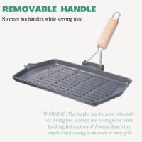 China 13.8inch Cast Iron Grill Griddle Non Stick Grill Pan For Camping for sale