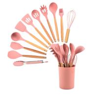 China Customized Kitchen Cookware Accessories Silicone Kitchen Utensils With Holder for sale