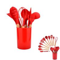 China Customized Kitchen Cookware Accessories Silicone Kitchen Utensils With Holder for sale