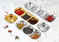 China Divided Seasoning Sauce Stainless Steel Dip Dish OEM & ODM For Home Restaurant for sale