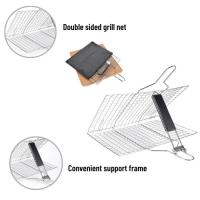 China Stainless Steel Kitchen Cookware Accessories Welded Barbeque Grill Net Basket for sale