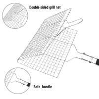 China Multi Purpose Stainless Steel Bbq Grill Net Rectangular 30cm for sale