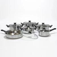 China Non Stick Stainless Steel Cookware Pot 6 Pieces Sets Food Grade No Warping for sale