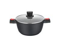China Versatile Stick Aluminum Pot For Induction Cooktops Black for sale