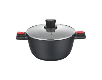 China Versatile Stick Aluminum Pot For Induction Cooktops Black for sale