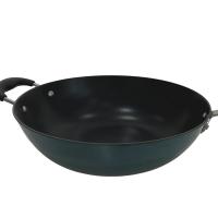 China Classic 11Inch Cast Iron Chinese Wok Pan Skillet With Removable Silicone Handle for sale