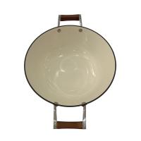 China 15Inch Cast Iron Skillet Chinese Wok With Durable Loop Handles for sale