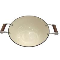 China 15Inch Cast Iron Skillet Chinese Wok With Durable Loop Handles for sale