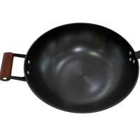 China BSCI Home Kitchen Chinese Cast Iron Skillet Cooking Wok Pan Non Stick 32cm for sale