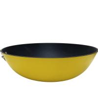 China Classic 11Inch Cast Iron Chinese Wok Pan Skillet With Removable Silicone Handle for sale
