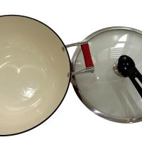 China 15Inch Cast Iron Skillet Chinese Wok With Durable Loop Handles for sale