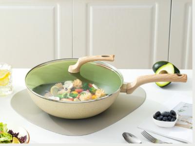 China Premium Aluminum Wok Pan With Durable Loop Handles for sale