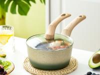 China Durable Non Stick Aluminum Saucepan With Stainless Steel Lid And Stay Cool Handle for sale