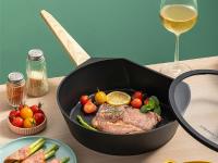 China Scratch Resistant Frying Pan 9.5Inch Non Stick With Copper Finish for sale